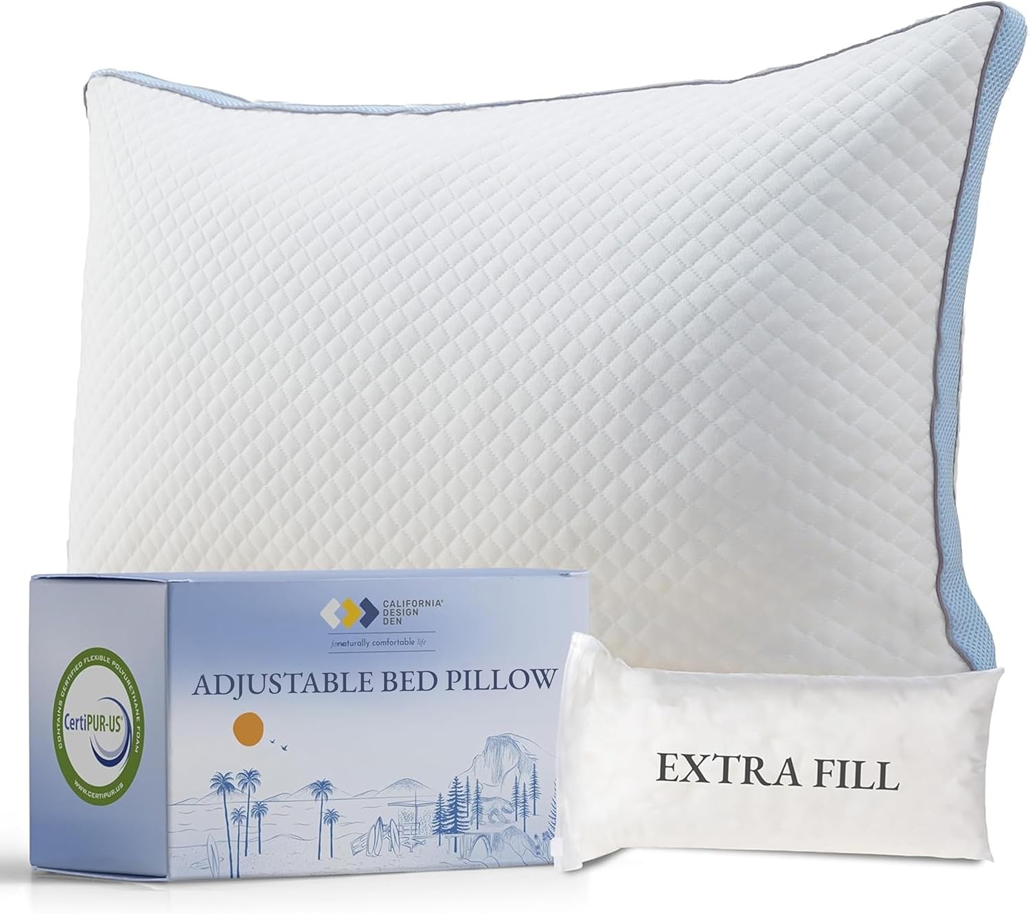 California Design Den Adjustable Queen Size Pillow - Soft Down ...
