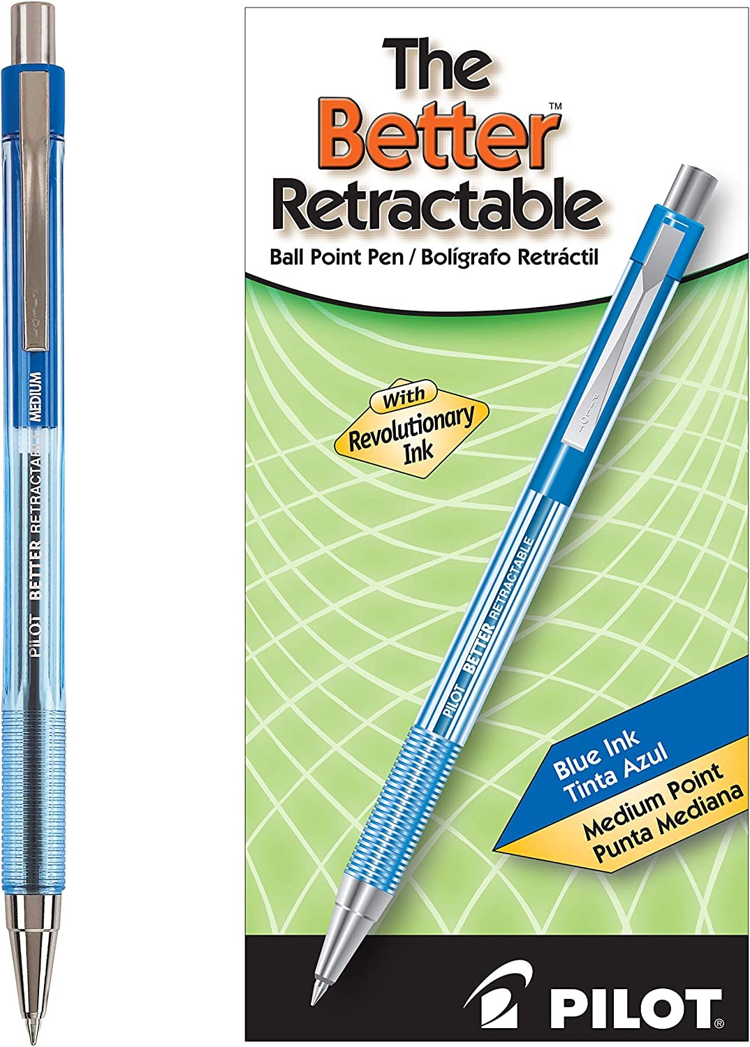PILOT The Better Ball Point Pen Refillable & Retractable Ballpoint Pens ...