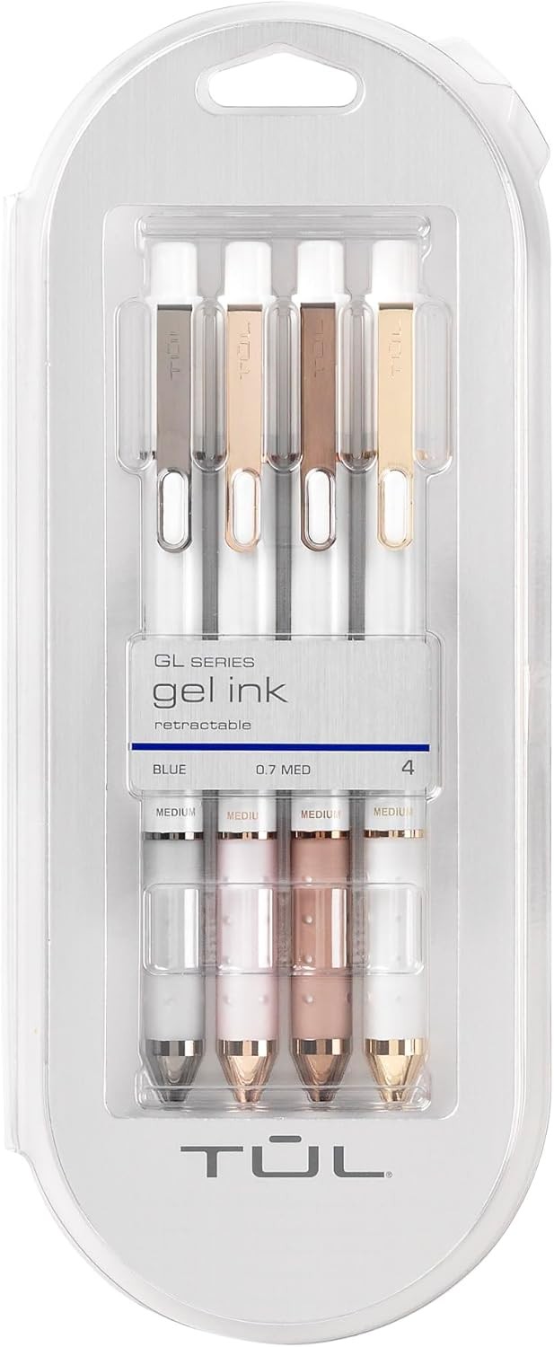 TUL® GL Series Retractable Gel Pens, Medium Point, 0.7 mm, Pearl White ...