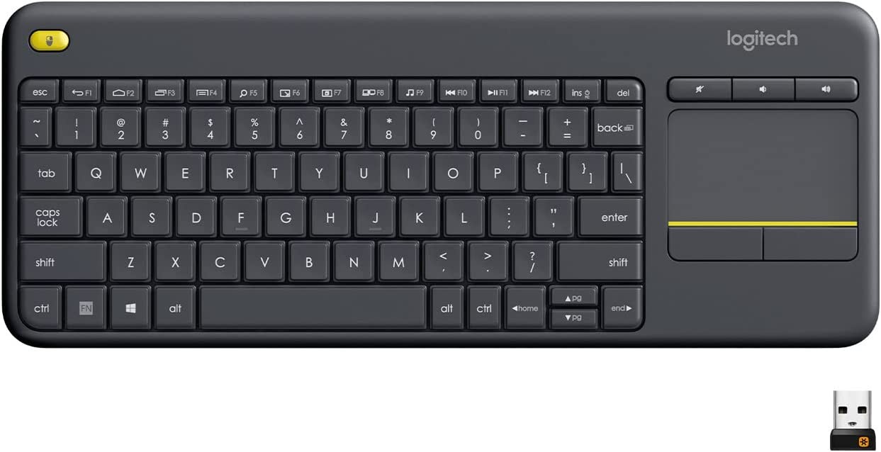 Logitech K400 Plus Wireless Touch TV Keyboard With Easy Media Control ...