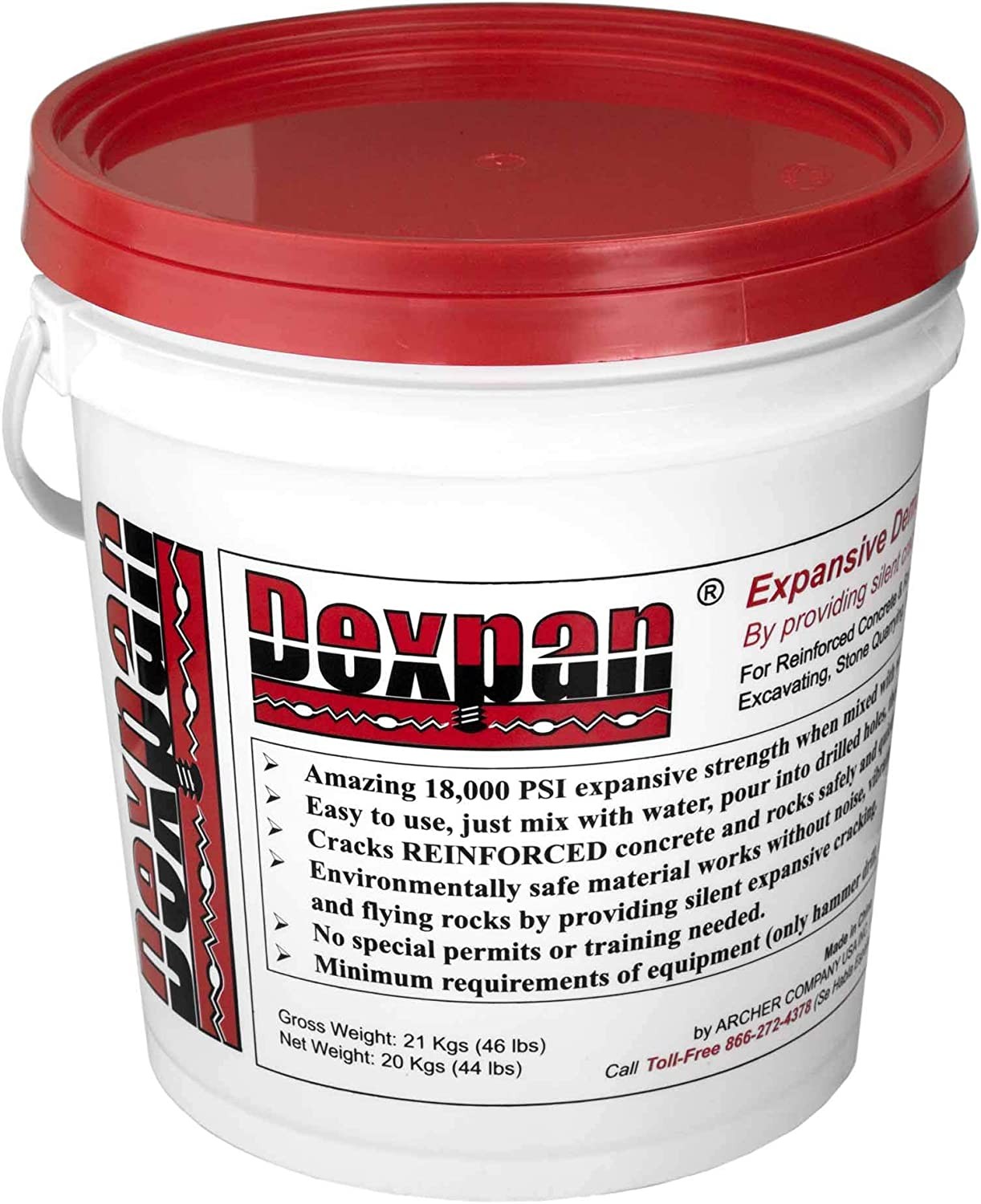 Expansive Demolition Grout 44 Lb. Bucket for Rock Breaking, Concrete ...