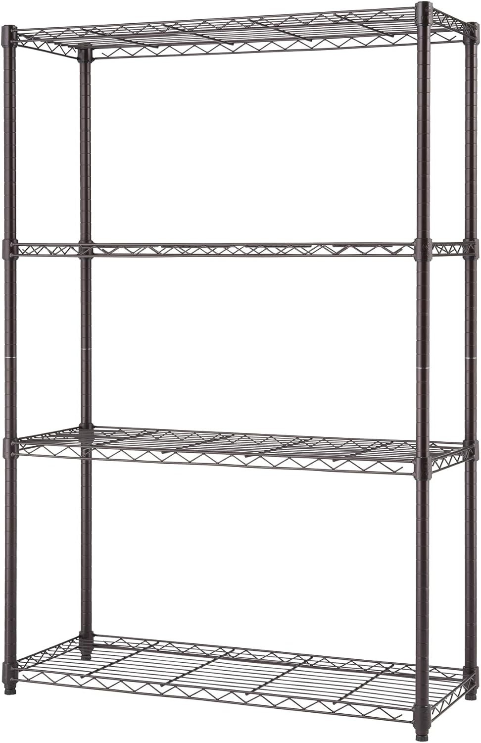 TRINITY 4-Tier Adjustable Wire Shelving with Wheels and Backstands for ...