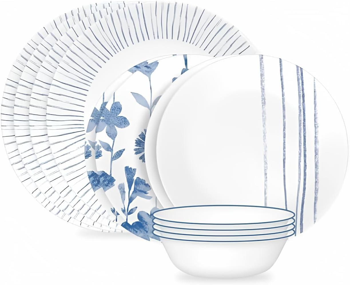 Corelle® Botanical Stripes 12-piece Dinnerware Set, Service for 4 ...