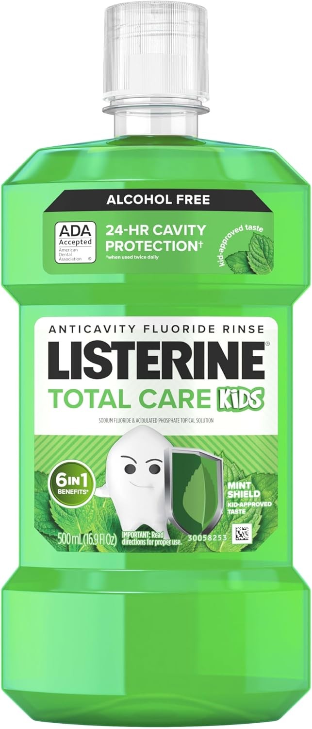 Listerine Total Care Kids Mouthwash, ADA Accepted, Alcohol-Free ...