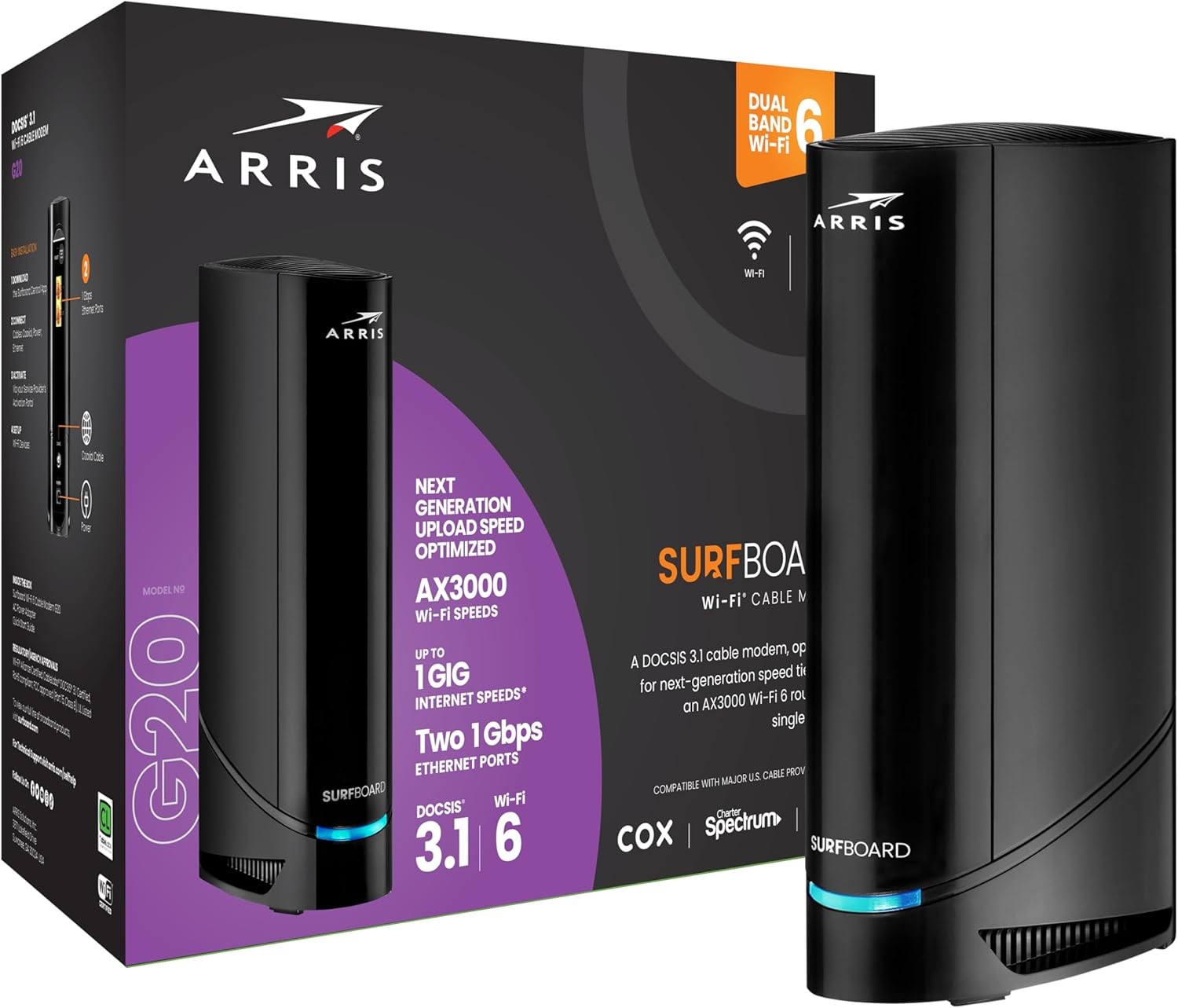 ARRIS (G20) - Cable Modem Router Combo - Fast DOCSIS 3.1 Multi-Gigabit ...