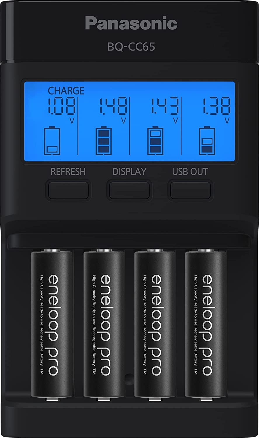 Panasonic K-KJ65KHA4BA Super Advanced 4-Position Quick Charger with LCD ...