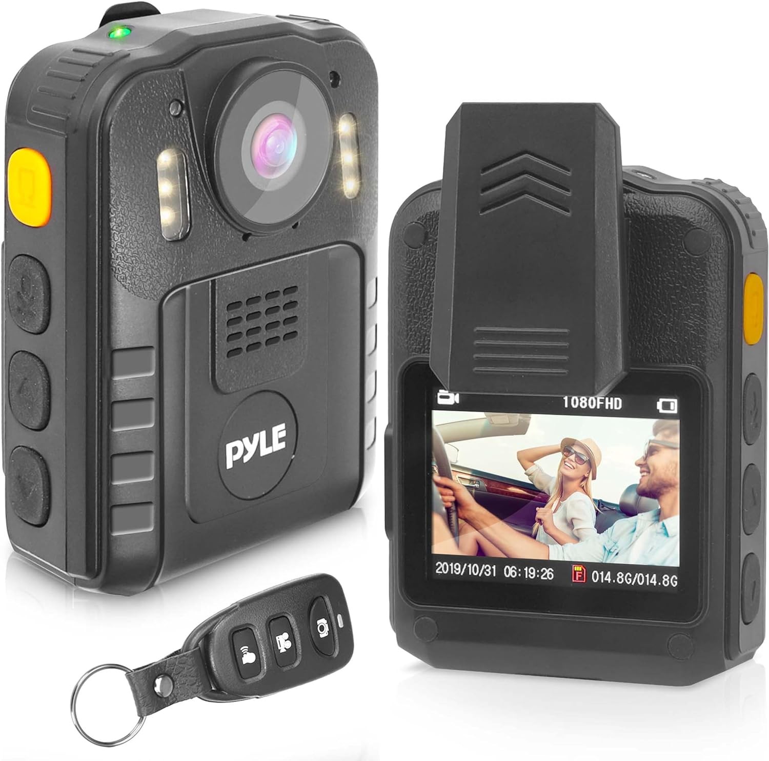 Pyle Police Security Video Body Camera - HD 2304x1296p 36MP ...