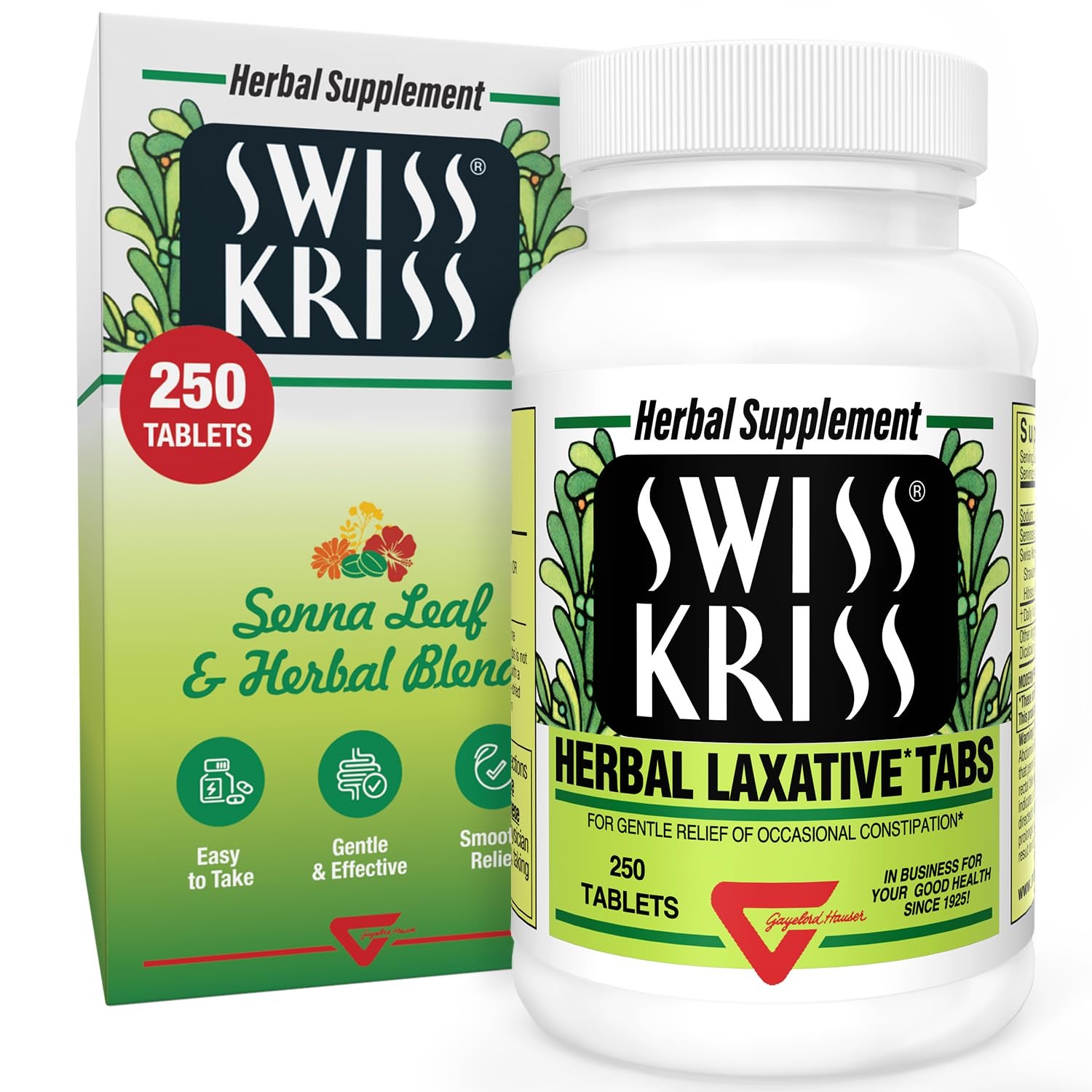 Swiss Kriss Herbal Laxative Tablets, Natural Laxatives for Constipation ...