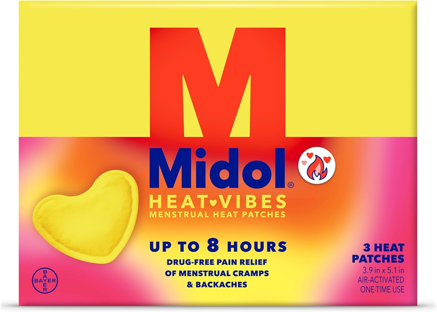 Midol Heat Vibes Menstrual Pain Relief Patches, for Period Cramp and ...