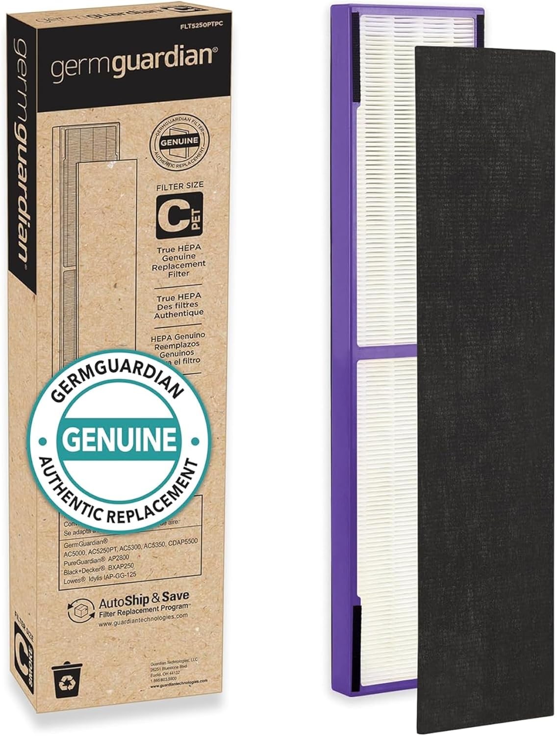 Germ Guardian FLT5250PT True HEPA Genuine Air Purifier Replacement ...