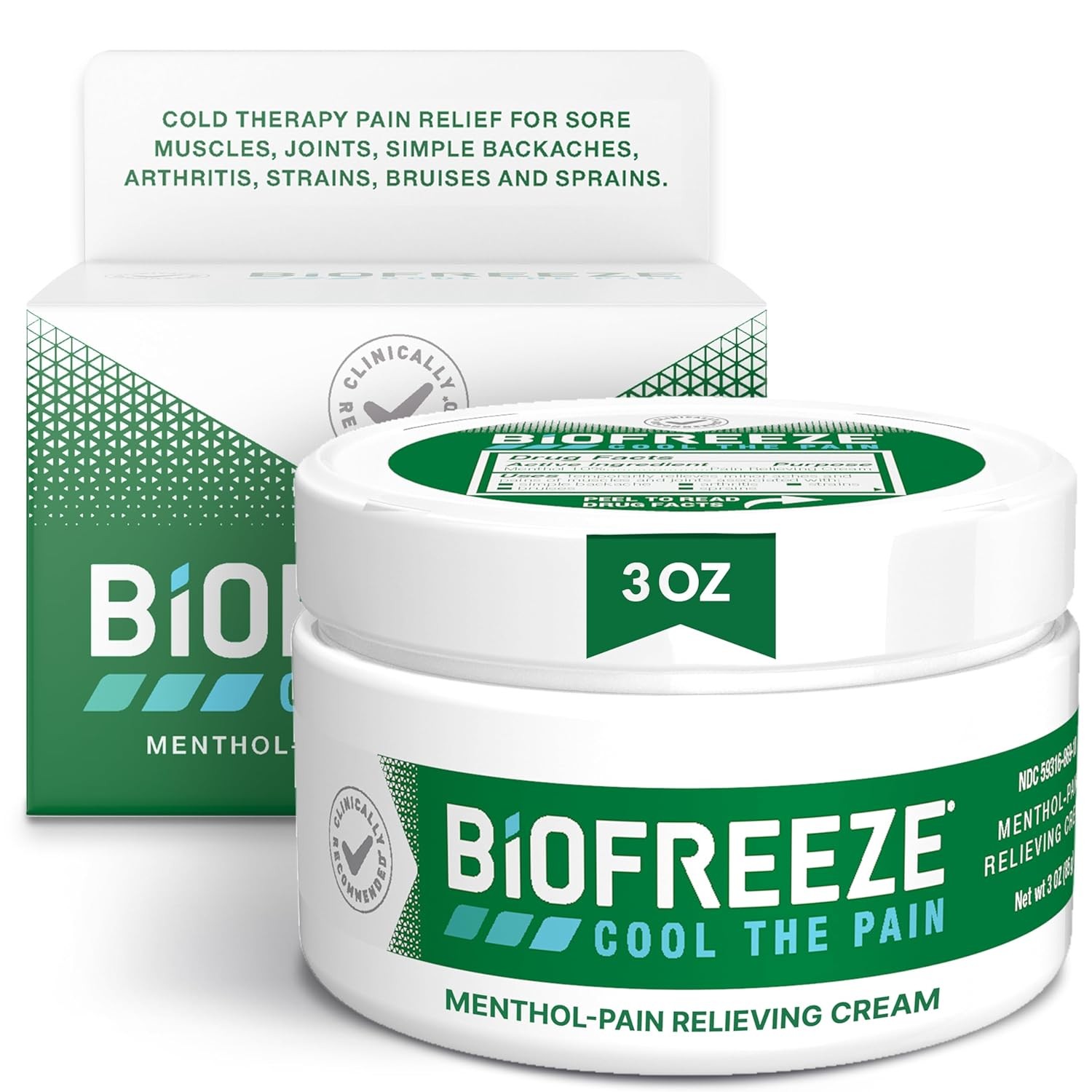 Biofreeze Pain Relief Cream for Knee, Neck, Hip, Joint, Shoulder ...