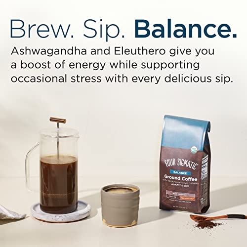 Organic Adaptogen Ground Coffee by Four Sigmatic | Medium Roast USDA ...