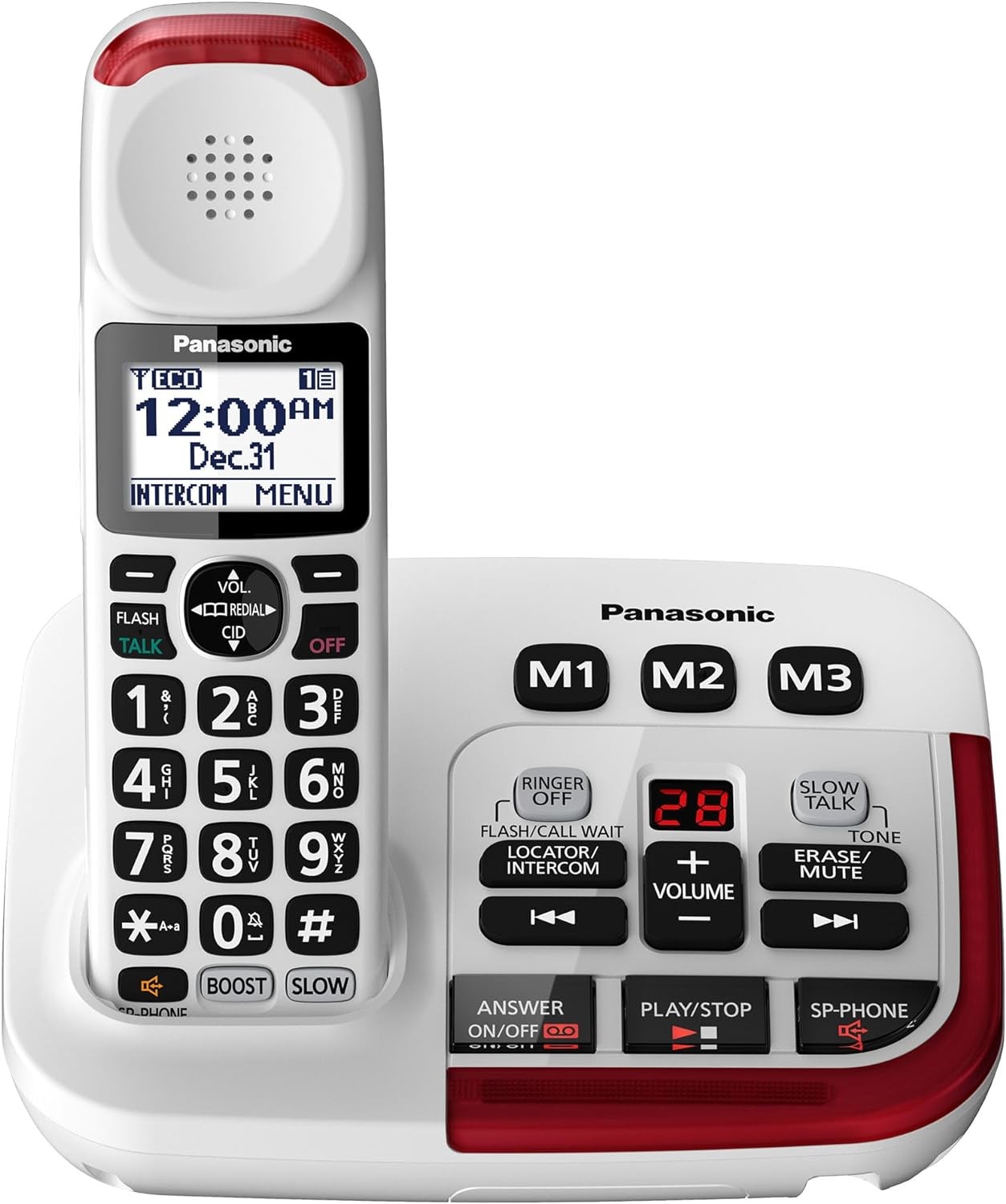Panasonic 1 Handset Amplified Cordless Phone with Slow Talk, 40dB ...