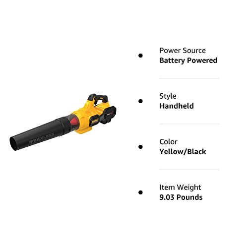 DEWALT 60V MAX* FLEXVOLT Leaf Blower, Cordless, Handheld, 125-MPH, 600-CFM, Tool Only (DCBL772B ...