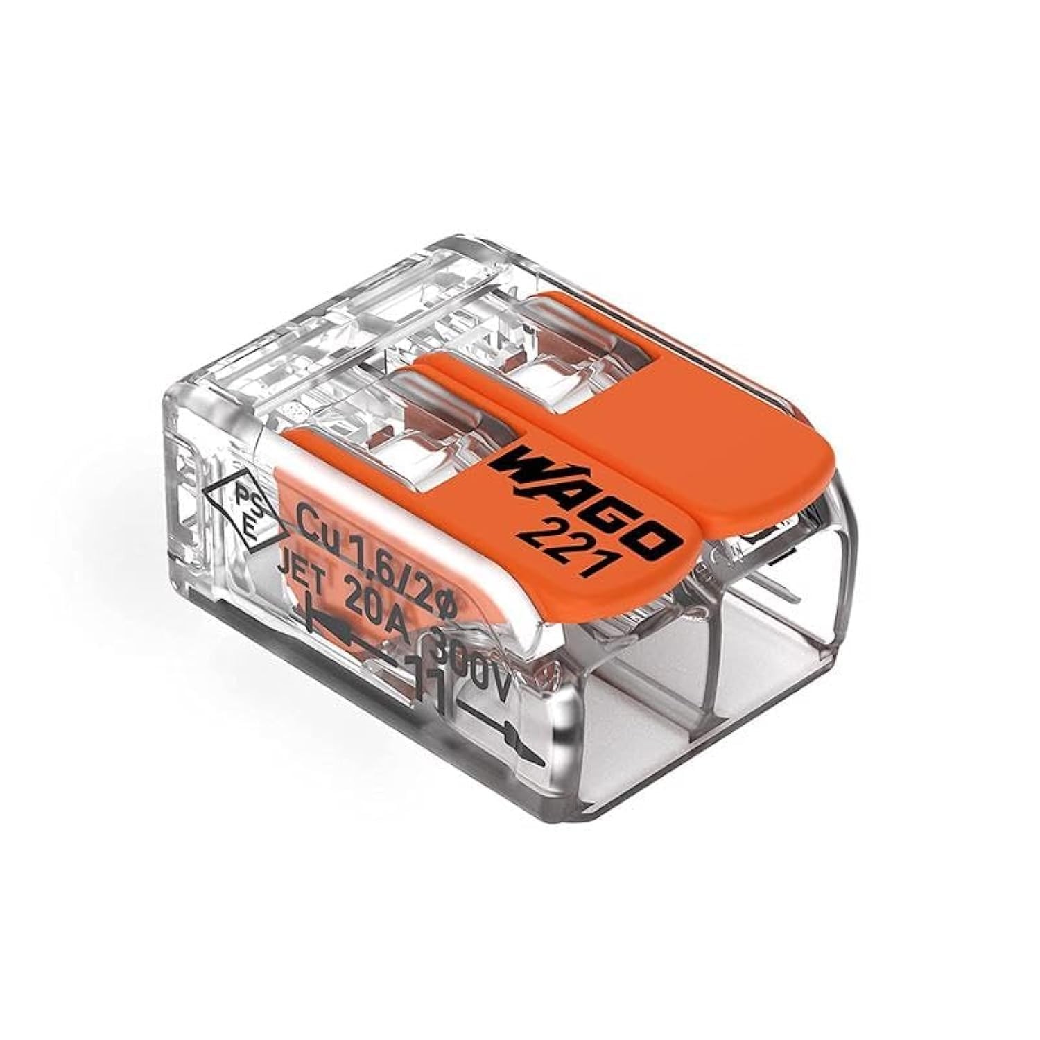 WAGO 221-412/VE00-2500 221 Series 2 Conductor AWG 24 – 12 Transparent ...