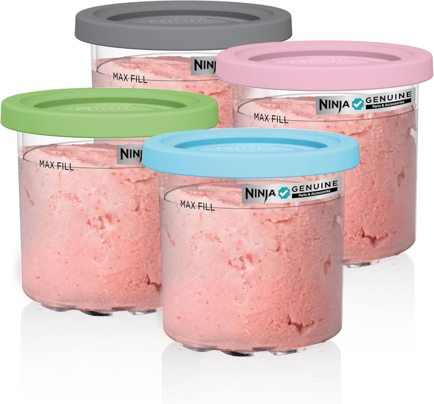 Ninja® CREAMi® Original Pints 4 Pack, Compatible with NC299AMZ & NC300s ...