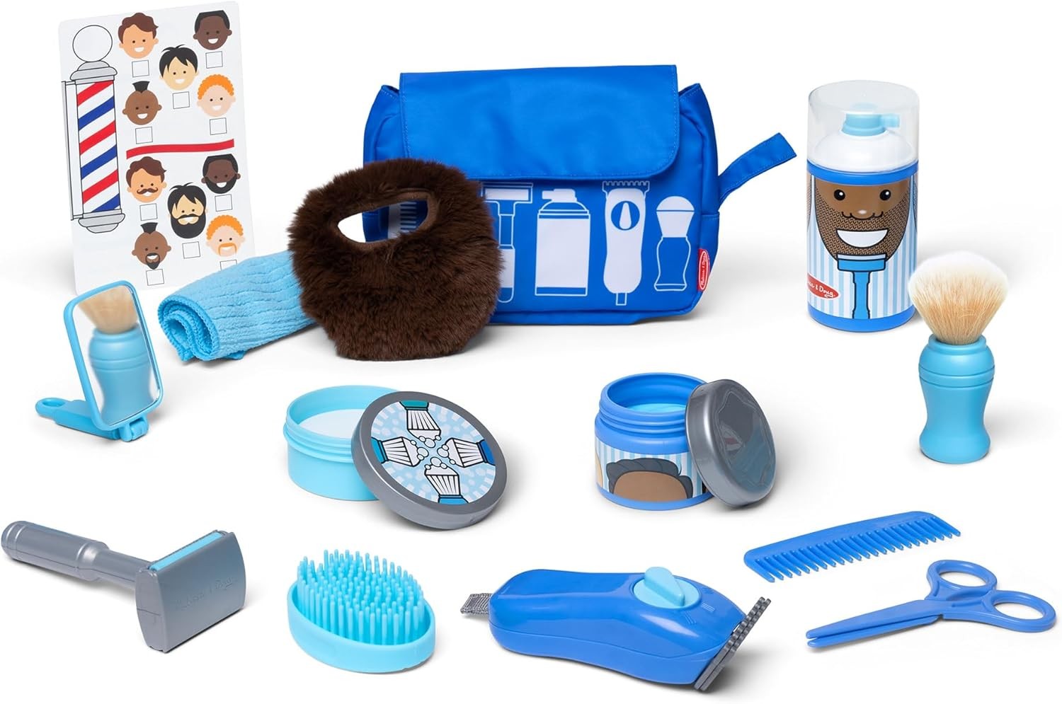 Melissa & Doug Barber Shop Pretend Play Set for Kids (16 Piece ...