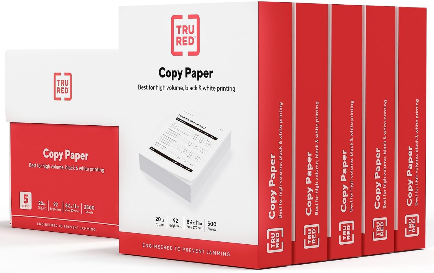 Staples TRU RED Copy Paper, 8.5" x 11" Sheet Size, 92 Brightness, 20 ...