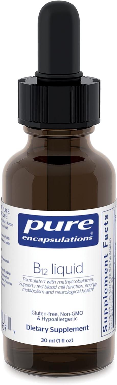 Pure Encapsulations B12 Liquid | 1,000 mcg Vitamin B12 (Methylcobalamin ...
