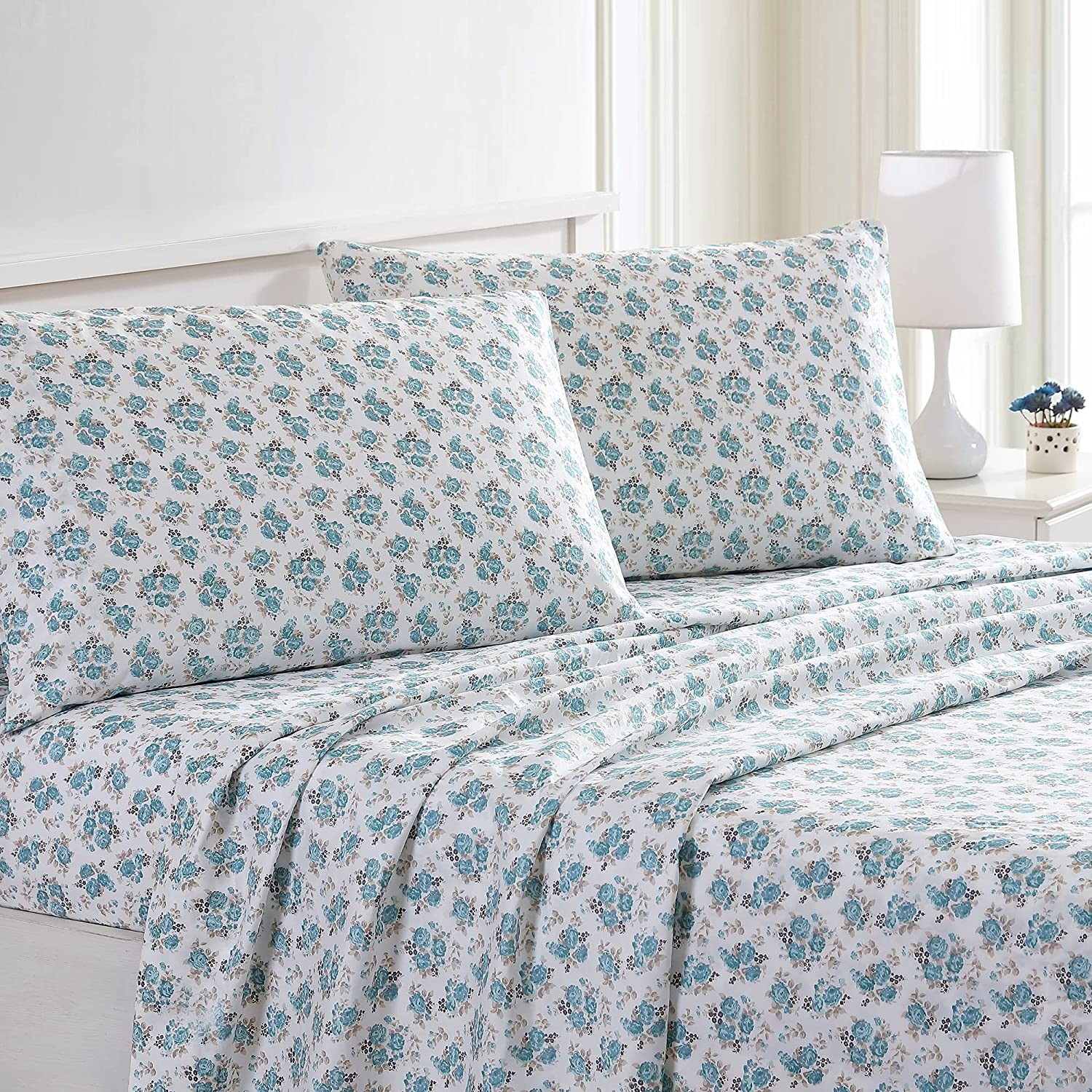 Modern Threads Printed 4-Piece Extra Soft Bedding Sheets & Pillowcase ...