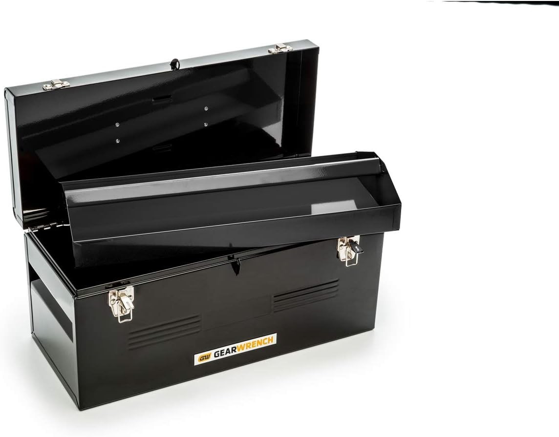 GEARWRENCH 19" Steel Tote Box with Tray, Black - 83130 Best Deals and ...