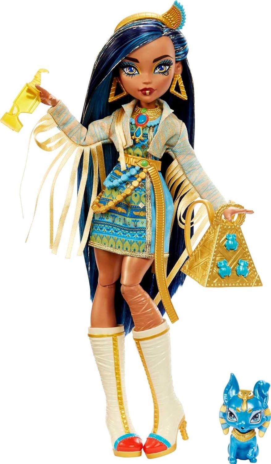 Monster High Doll, Cleo De Nile with Blue Streaked Hair in Signature ...