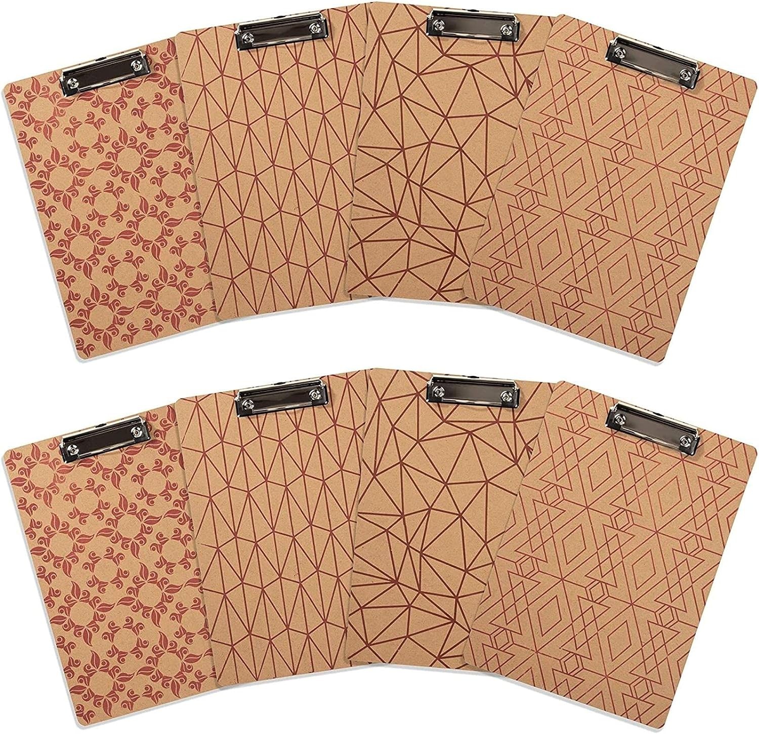 Juvale Wooden Low Profile Clipboard - 8 Pack, Brown, 8.8 x 12.4 in ...