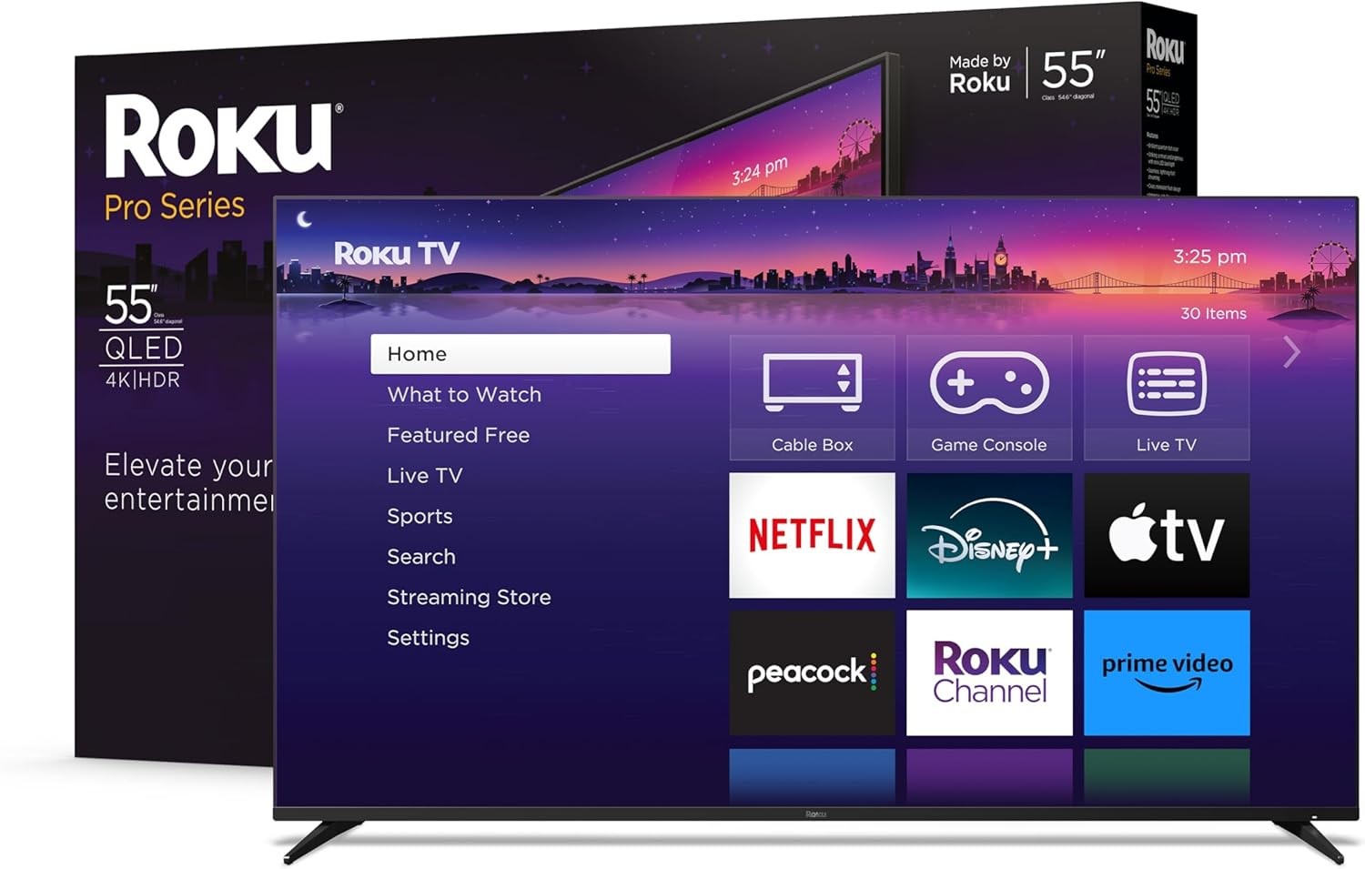 Roku Smart TV – 55-Inch Pro Series 4K QLED RokuTV with Backlit Roku ...