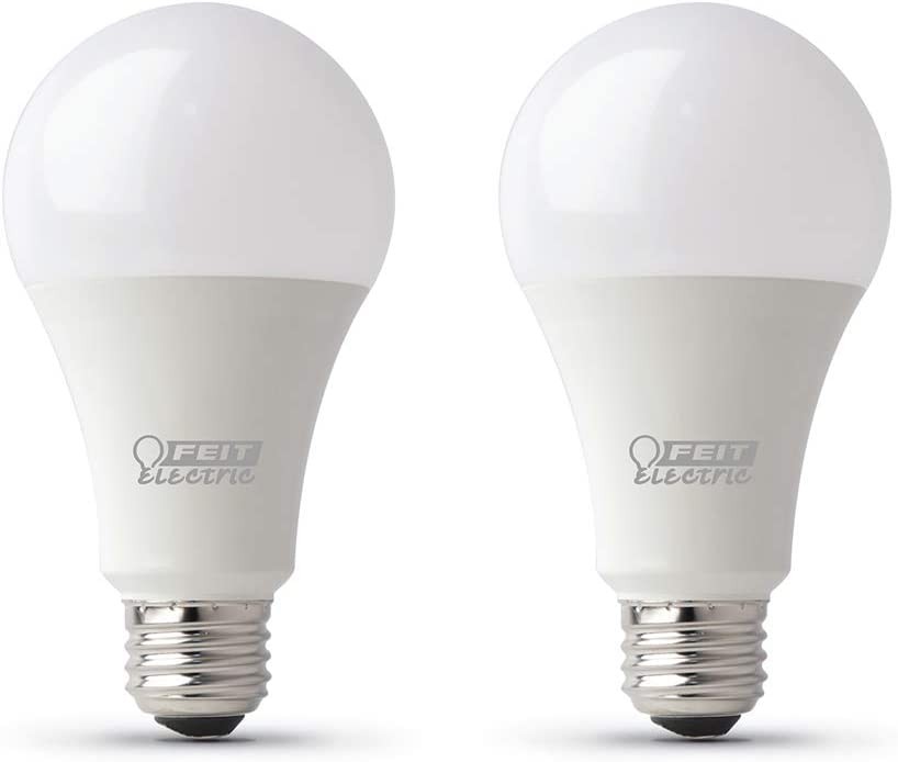 Feit Electric A19 100W Equivalent LED Light Bulbs, Dimmable, 3000k ...