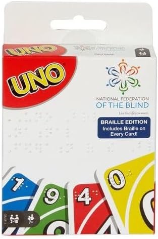 Mattel Games UNO Braille Card Game with Cards Specially Designed for ...