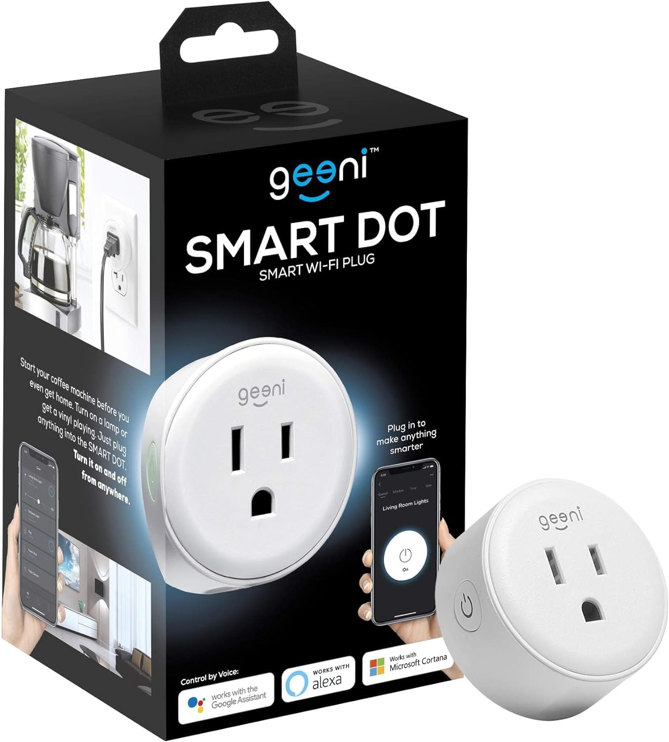 Geeni Dot Smart Plug with 2.4GHz WiFi Connectivity – 1-Pack Compact ...