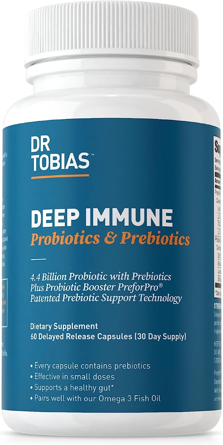 Dr. Tobias Deep Immune Probiotics & Prebiotics, 4.4 Billion CFU ...