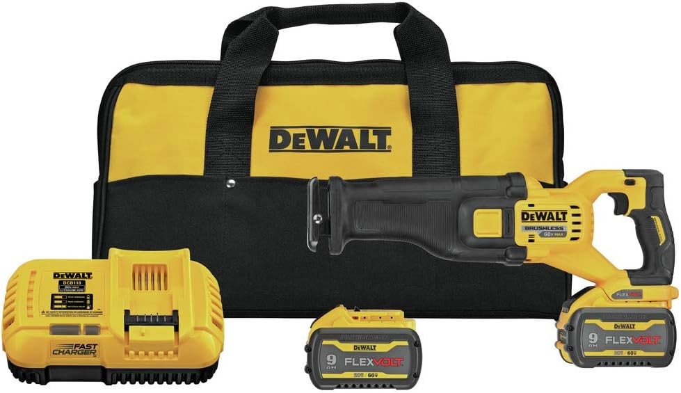DEWALT FLEXVOLT 60V MAX* Reciprocating Saw, Cordless Kit (DCS389X2 ...