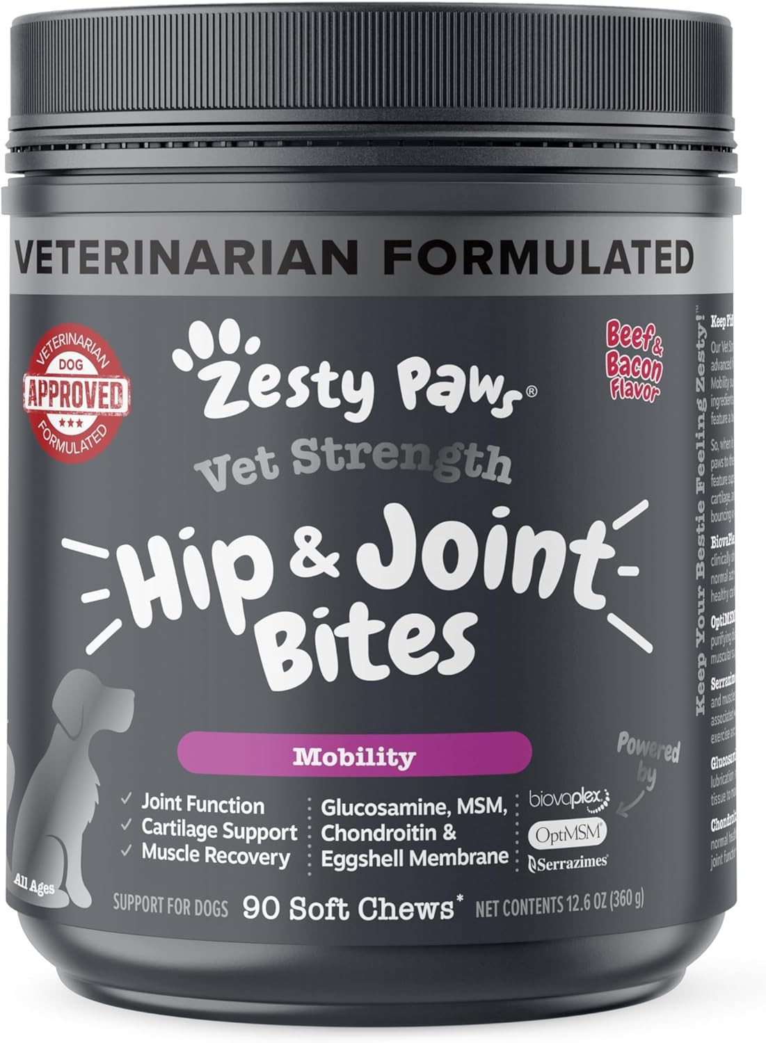 Zesty Paws Mobility Bites Dog Joint Supplement - Hip and Joint Chews ...