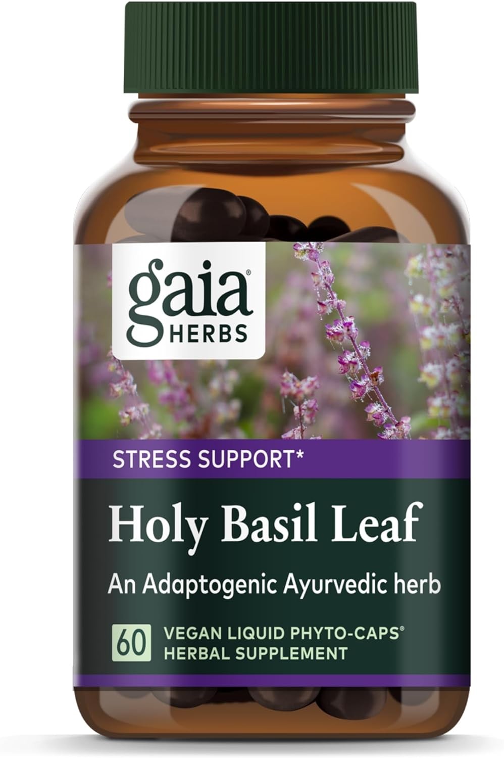 Gaia Herbs Pro Holy Basil Leaf - Stress Support Supplement with Holy ...
