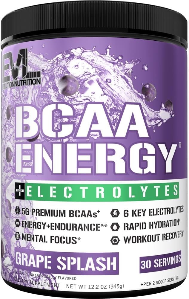 EVL BCAAs Amino Acids Powder - BCAA Energy Pre Workout Powder for Muscle Recovery Lean Growth ...