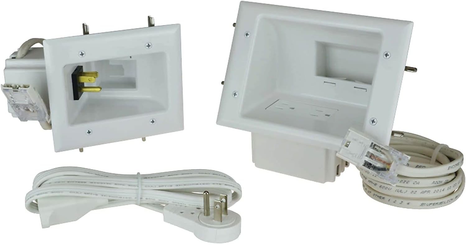 DATA COMM Electronics In Wall Cable Management Kit With Duplex Power ...
