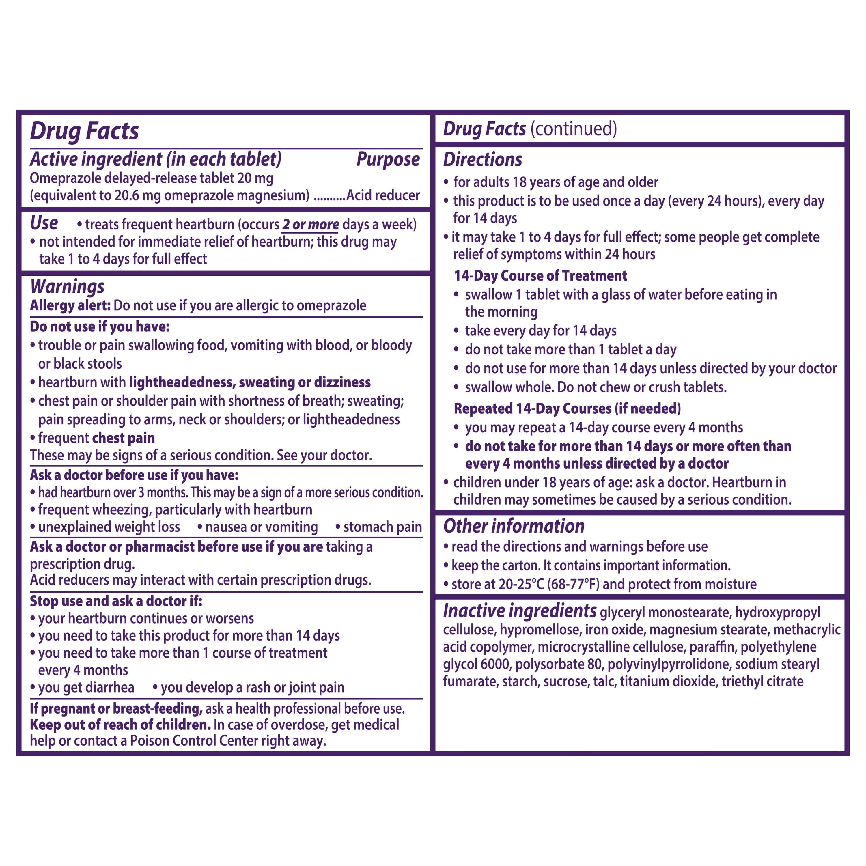 Prilosec OTC Heartburn Relief, Omeprazole Over-the-Counter Medicine ...