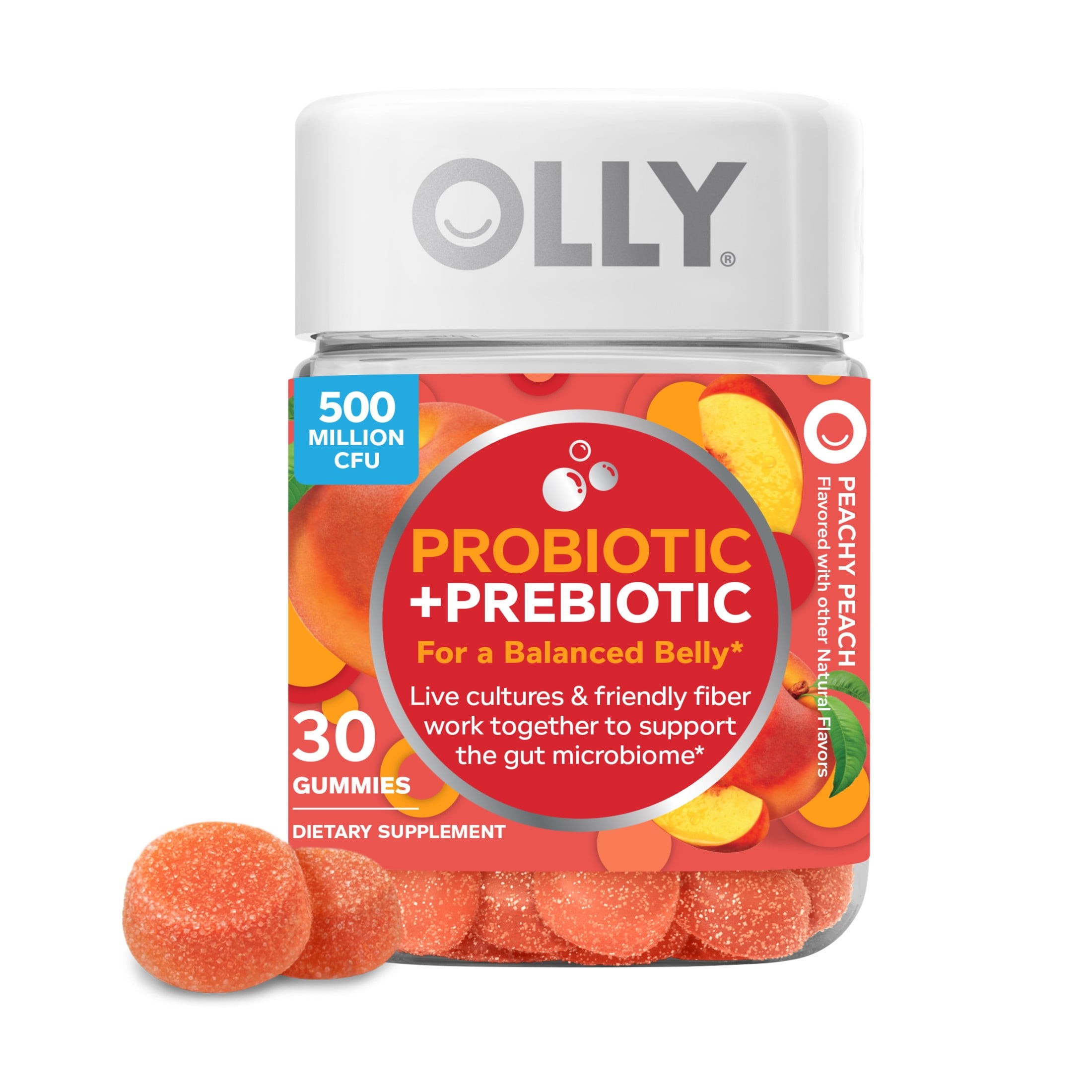 OLLY Probiotic + Prebiotic Fiber Gummy, Digestive + Gut Health ...