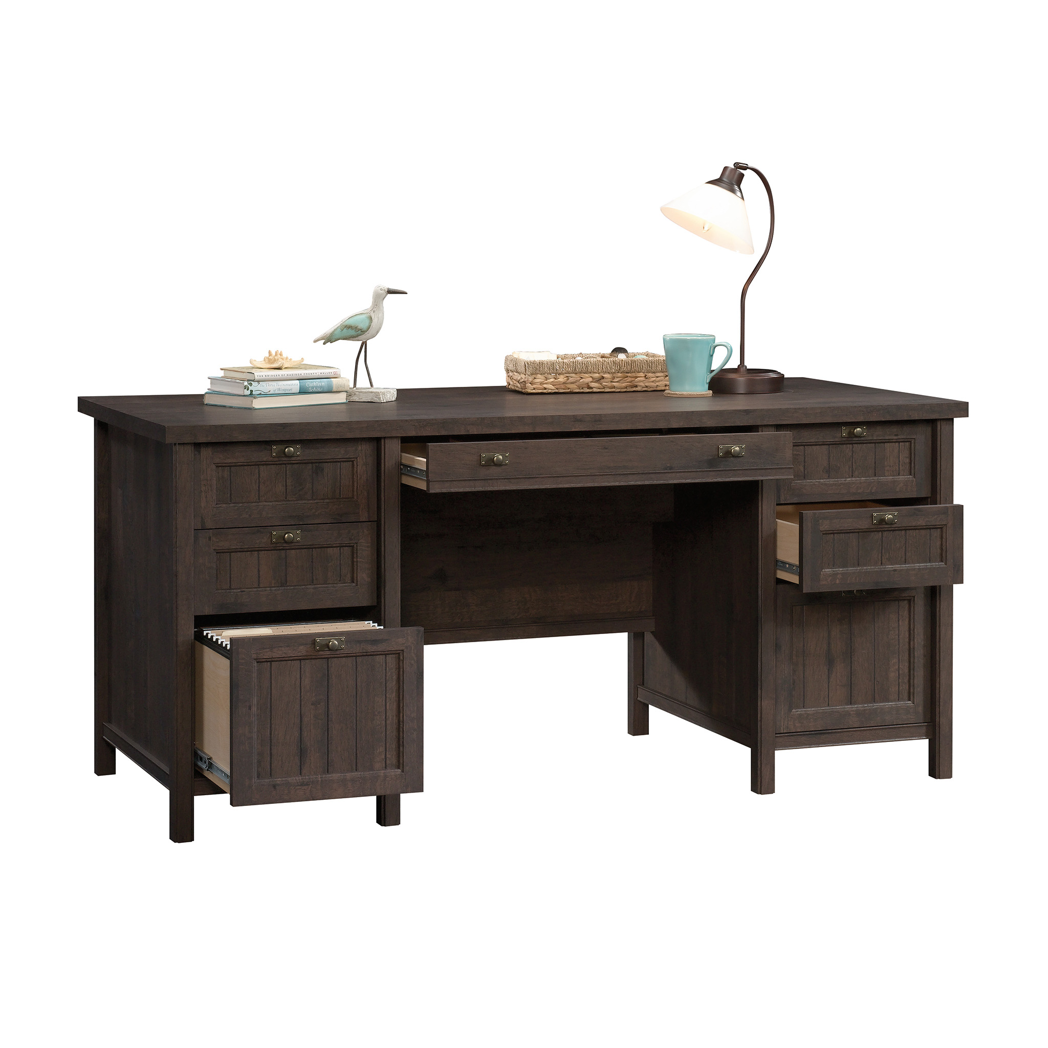 Sauder 422976 Costa Executive Desk, Coffee Oak Finish Best Deals and ...