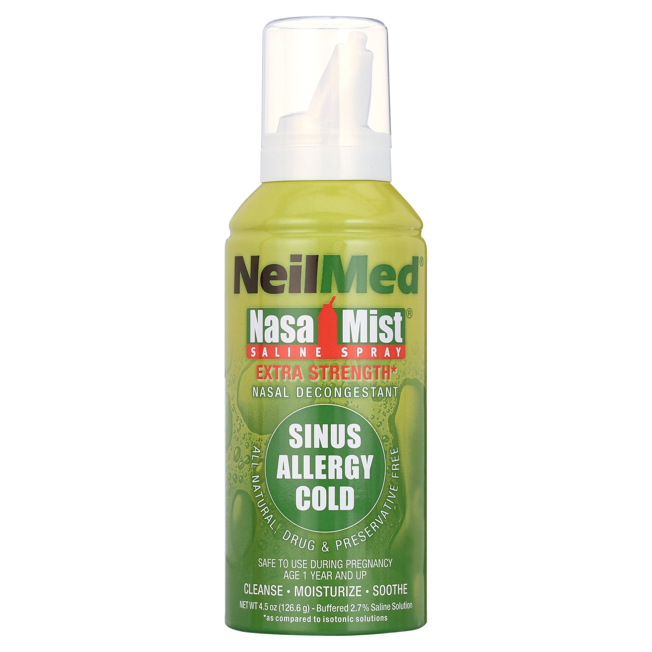 NeilMed NasaMist Hypertonic Extra Strength Nasal Saline Spray 4.5 oz ...