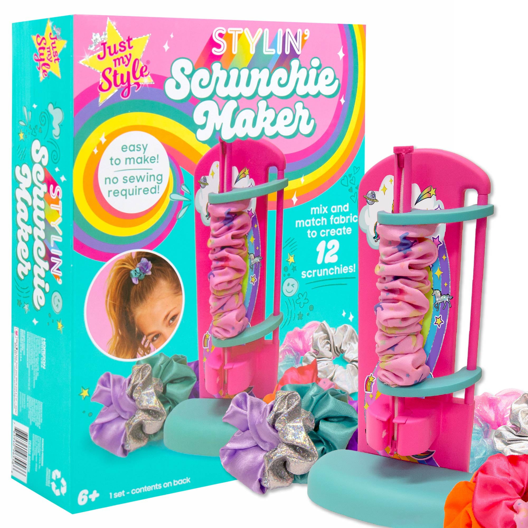 Just My Style D.I.Y. Scrunchie Maker Kit, Makes 12 Scrunchies, Ages 6 ...