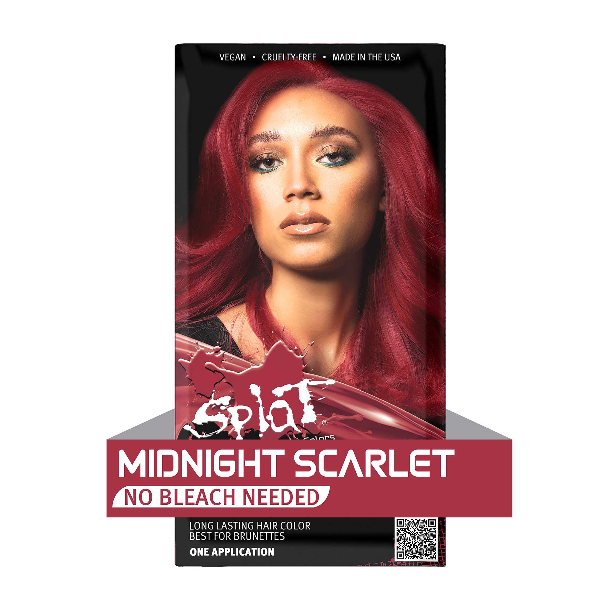 Splat 30 Wash Semi Permanent Midnight Scarlet Hair Color No Bleach Dark ...