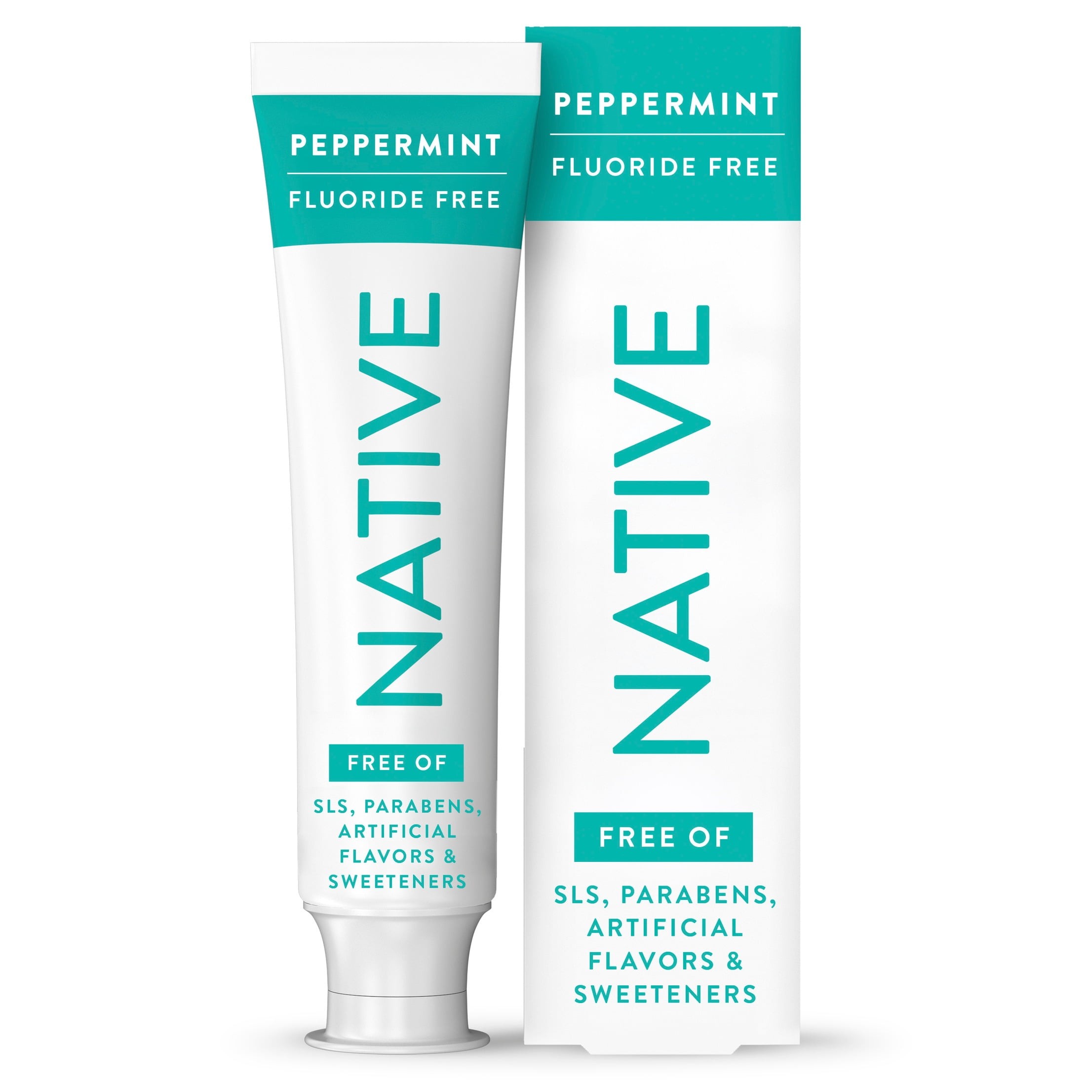 Native Fluoride Free Toothpaste, Peppermint Flavor, 4.1 oz, for Adults ...