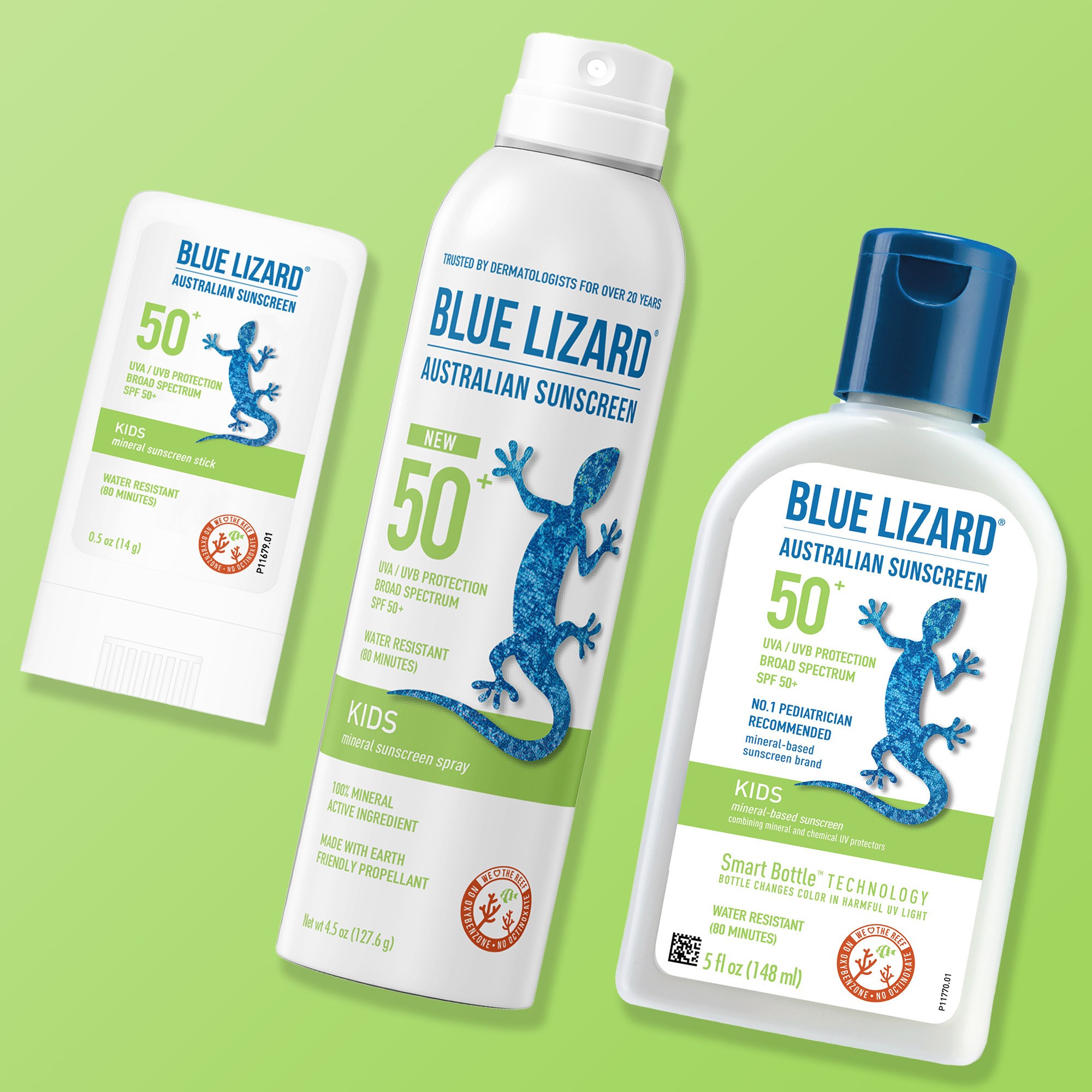Blue Lizard Kids SPF 50+ Mineral Sunscreen Stick, Broad Spectrum, 0.5 ...