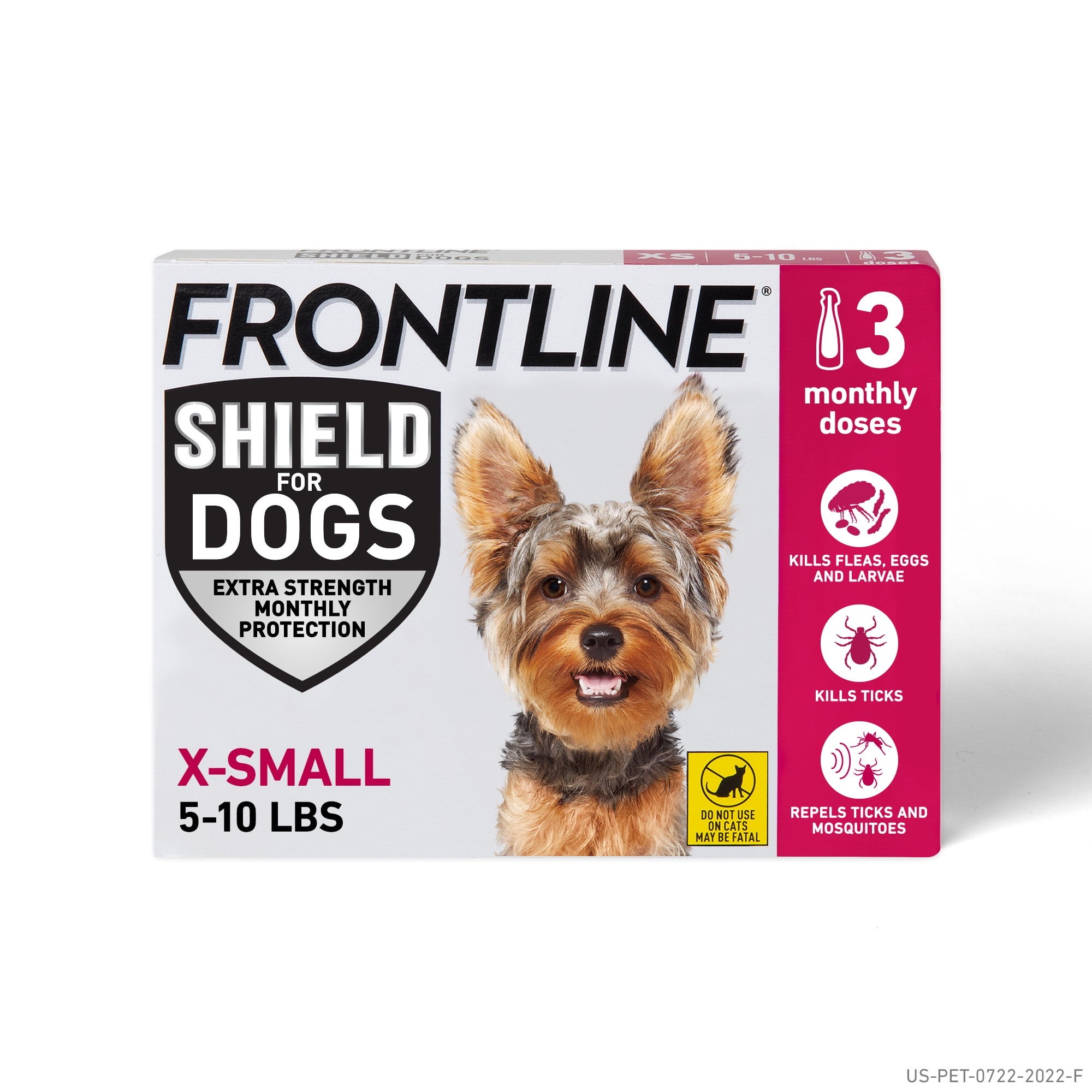 FRONTLINE Shield for Dogs Flea & Tick Treatment, 5-10 lbs, 3 Count ...