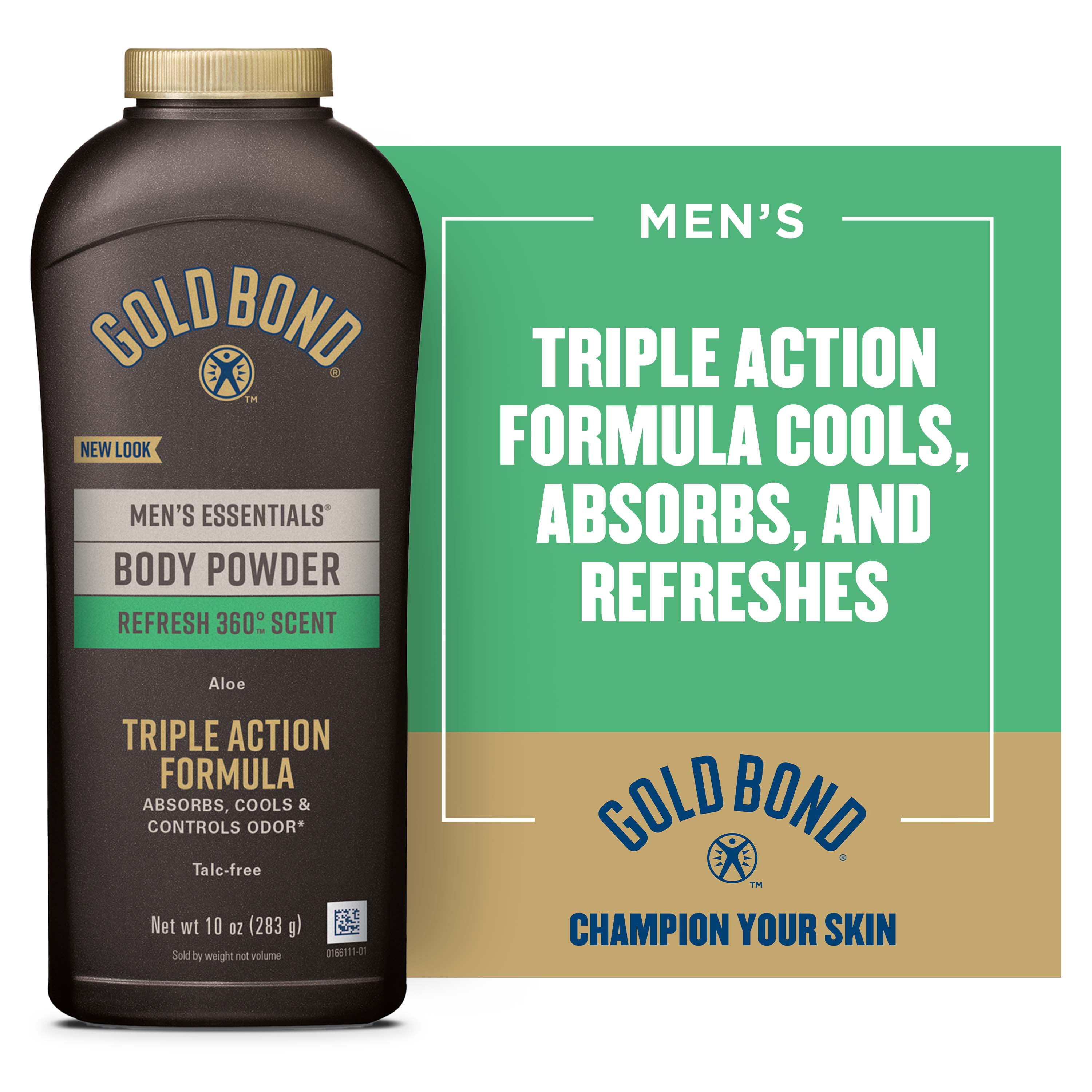 Gold Bond Men's Essentials Body Powder, 10 oz., Refresh 360 Scent Die ...