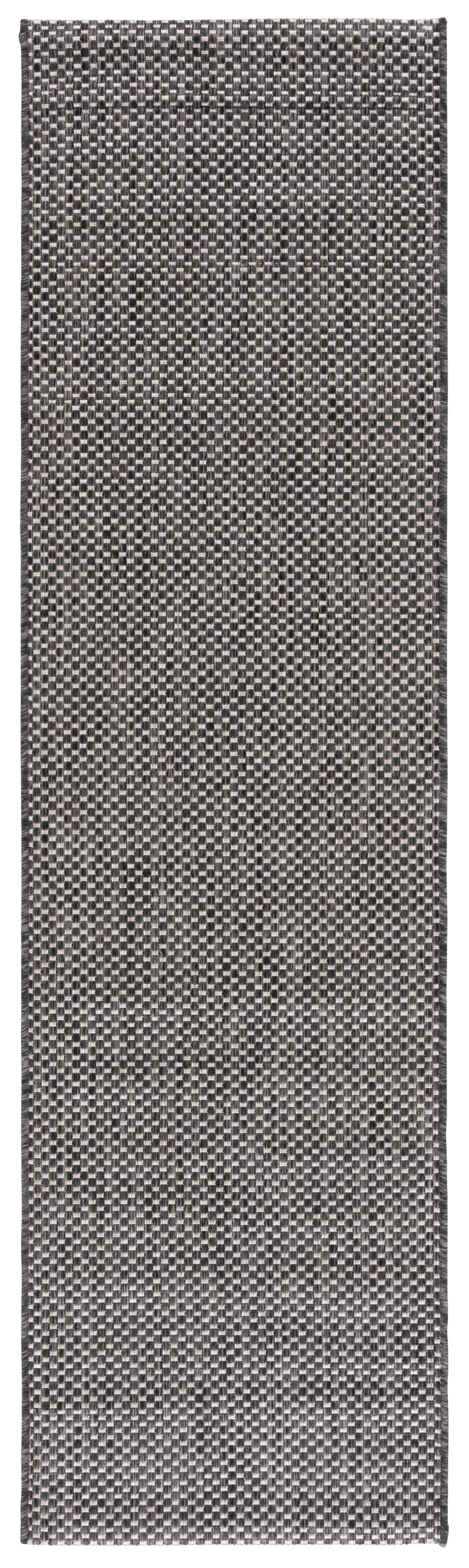 SAFAVIEH Courtyard Finnian Solid Indoor/Outdoor Runner Rug, Black/Beige ...