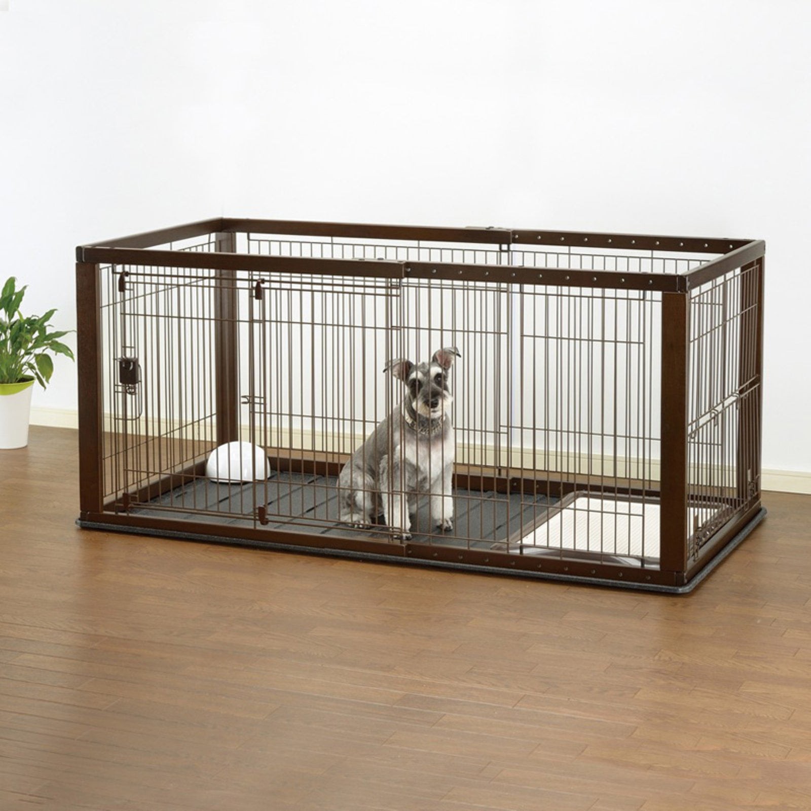 Richell Expandable Pet Crate with Floor Tray - Dark Brown Deals and ...