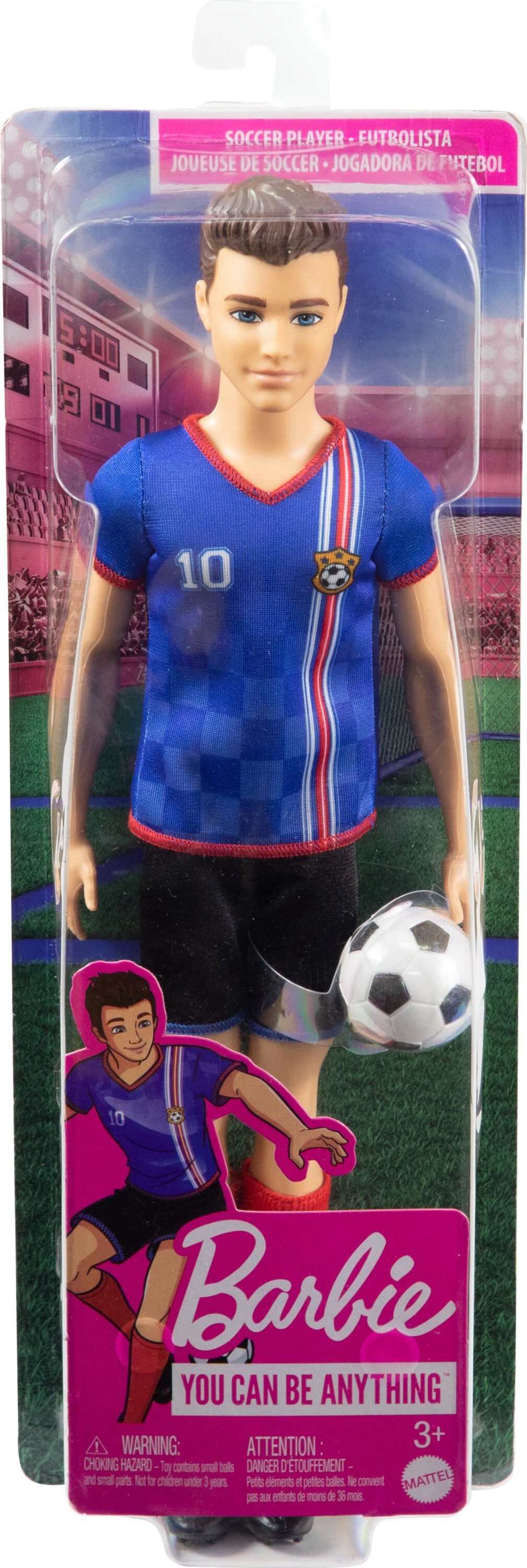 Barbie Soccer Ken Doll Dressed in Cleats, Colorful #10 Uniform & Tall ...